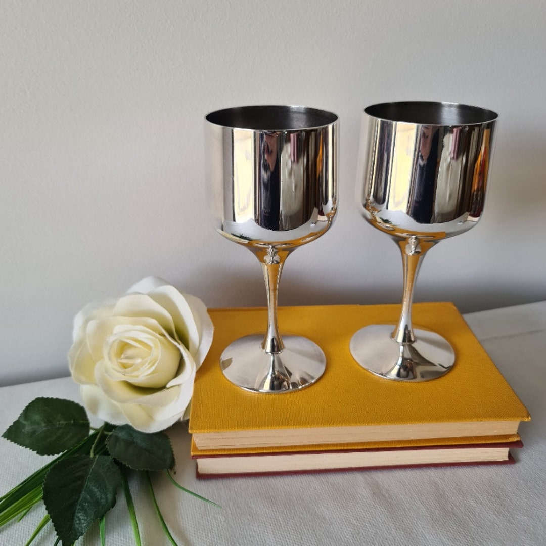 Strachan Goblets, Rare Vintage Silver Plated Claret Goblets 140ml, Set ...