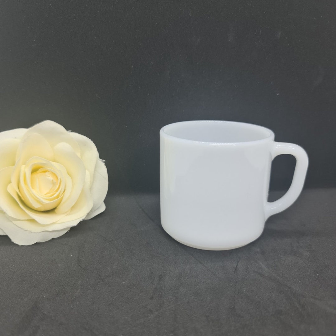 Federal Glass Mug Cup Vintage Glass Heat Proof White Milk Etsy