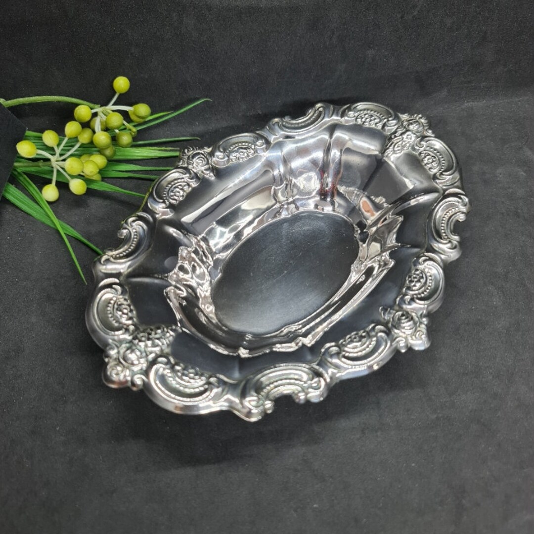 Silver Bowl, Ranleigh Vintage Silver Plated Small Serving Scroll Bowl ...