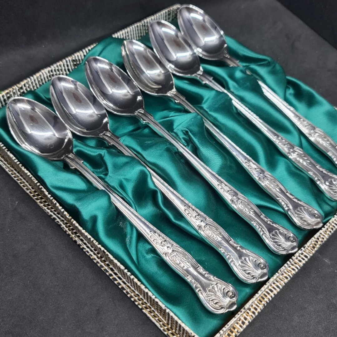 Silver Spoons, Vintage Sheffield England Rogers Kings EPNS A1 Double ...