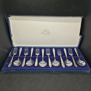 Rodd Carmen Silver Plated Spoons and Forks Set, Vintage Desert ...