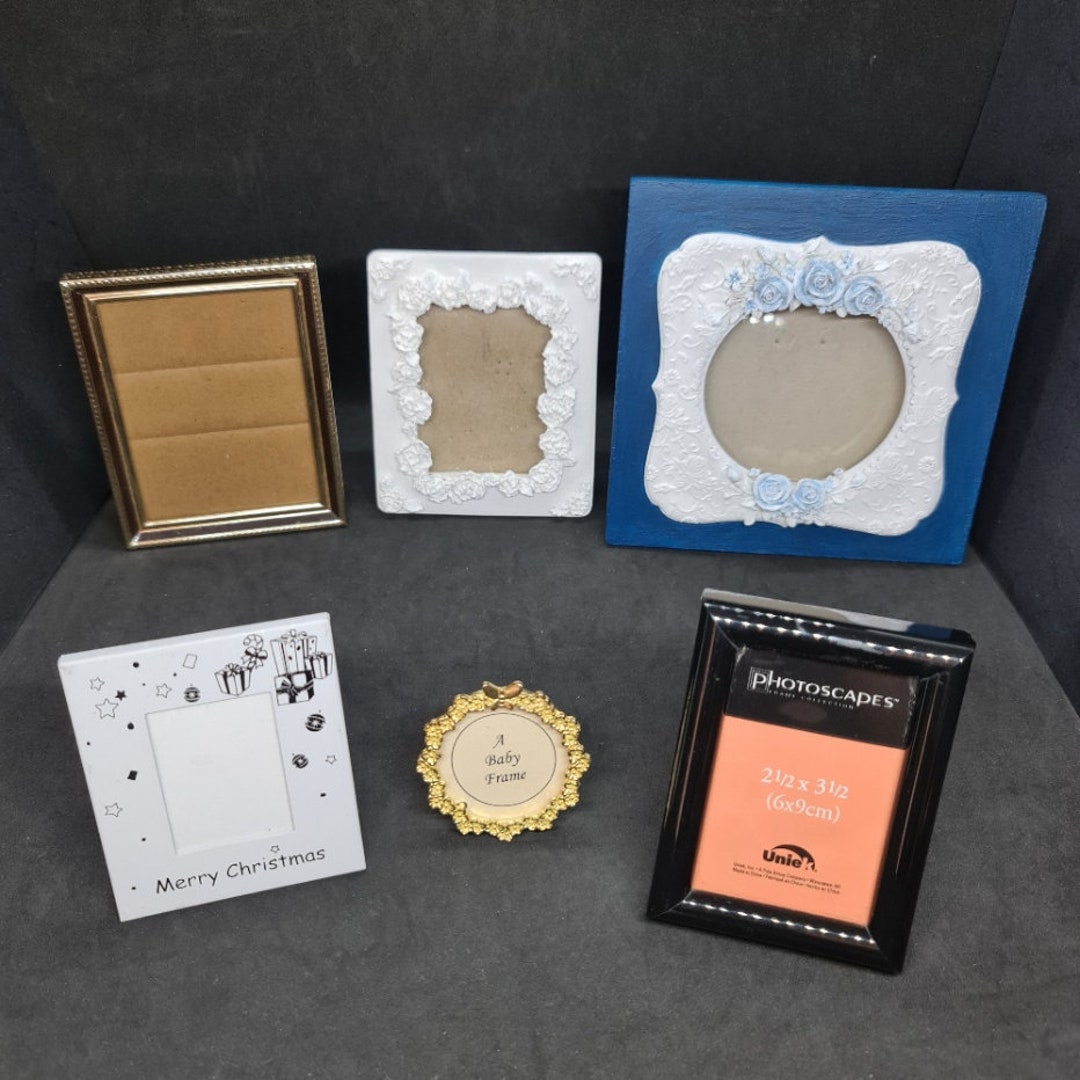 Vintage Photo Frames, Set of 6 Small and Medium Frames, Vintage Desk ...