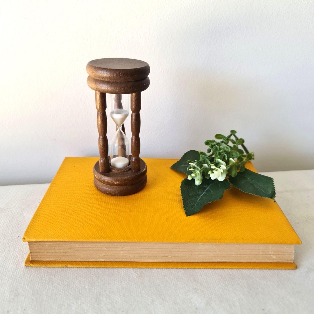 Miniature Hourglass, Vintage Small Wood Hourglass, Sand Clock, Egg ...