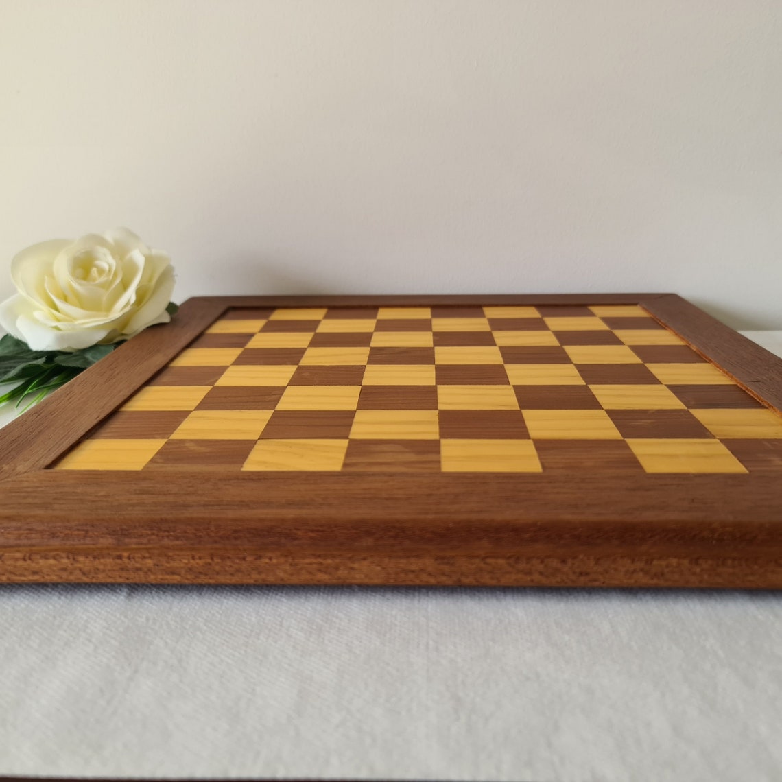 Chess Board, Vintage Pine & Cedar With Meranti Frame Handmade Chess ...