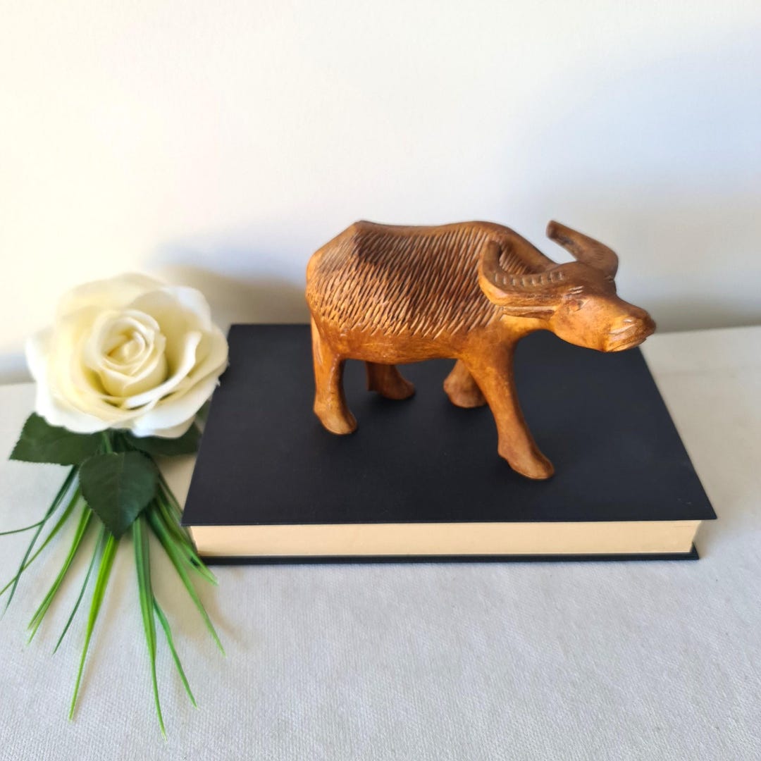 Mid Century Bull, MCM Timber Retro Home Decor, Scandi Figurine, Wood ...