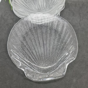 Clam Plates, Glass Shell Vintage Dishes, Set of 6 Serving Dish, Mid ...