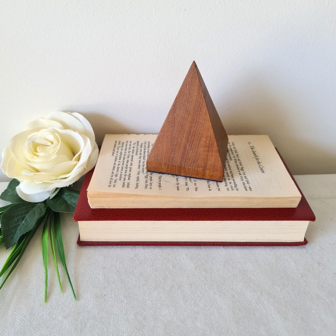 Mid Century Pyramid, MCM Timber Retro Home Decor, Scandi Figurine, Wood ...