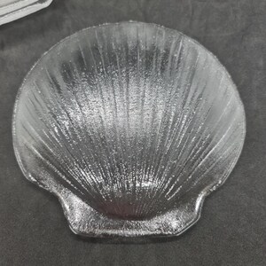 Clam Plates, Glass Shell Vintage Dishes, Set of 6 Serving Dish, Mid ...