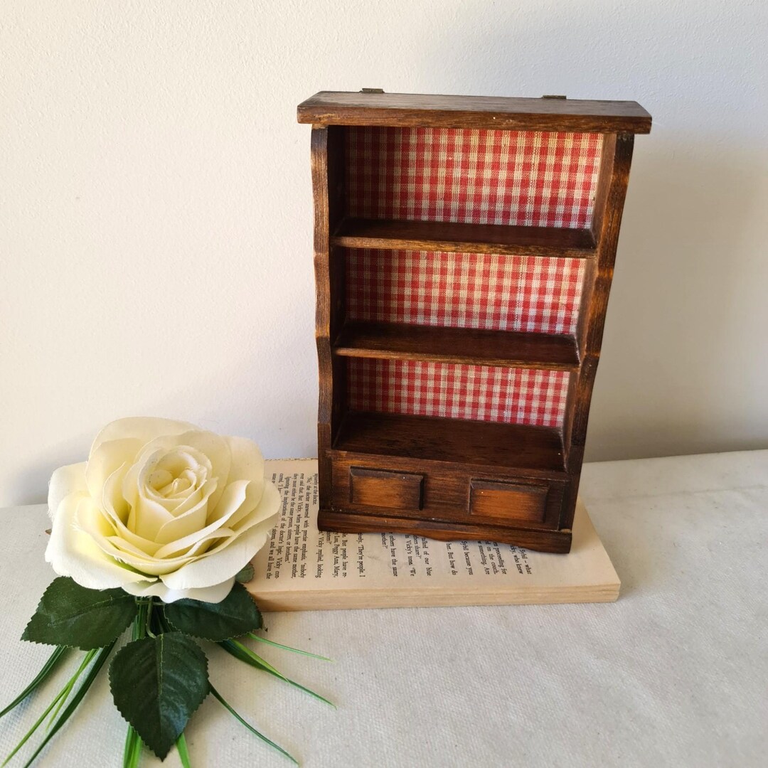 Miniature Display Shelf, Wood Stand, Small Bookcase Display Unit ...