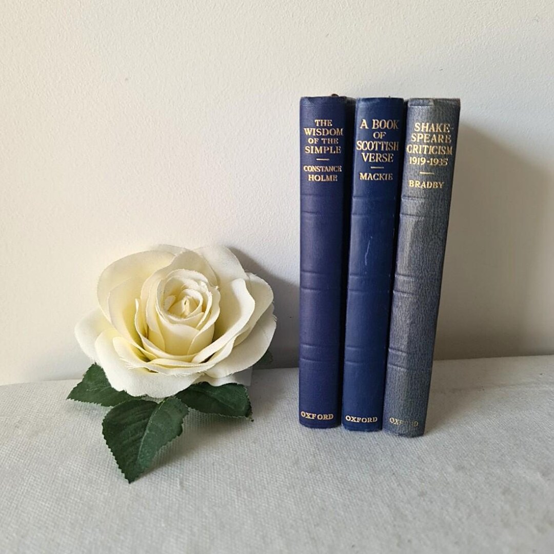 Oxford University Press Books, Rare 1934 & 1937 Small Vintage Blue Gold ...