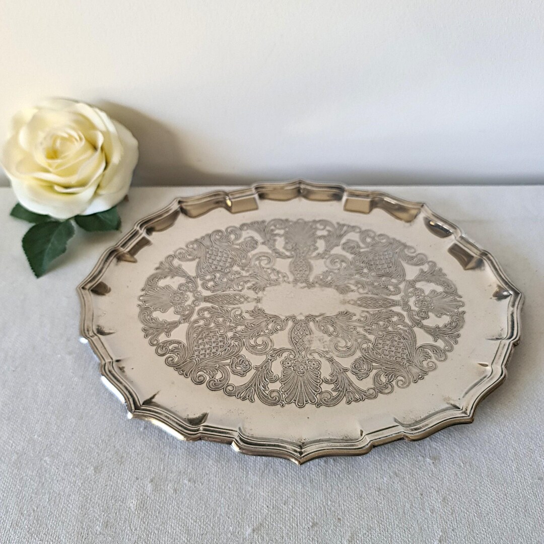 Silver Tray, Ranleigh Vintage Oval Silver Plated Small Serving Tray ...