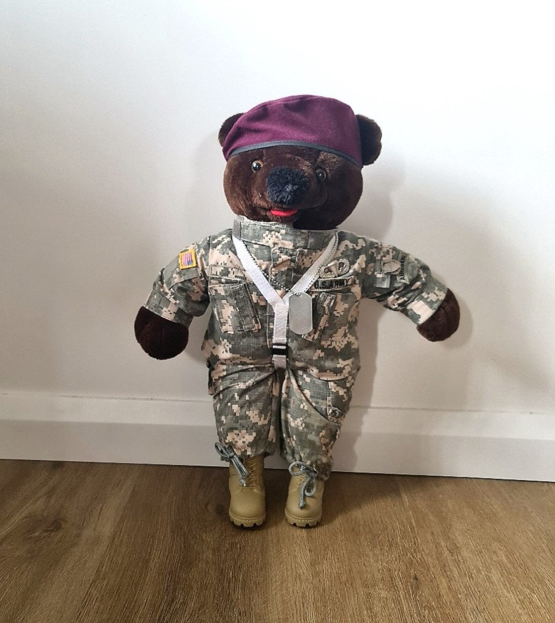 US Army Plush Toy, Bear Force of America 1989 Stuffed Toy, Airborne ...