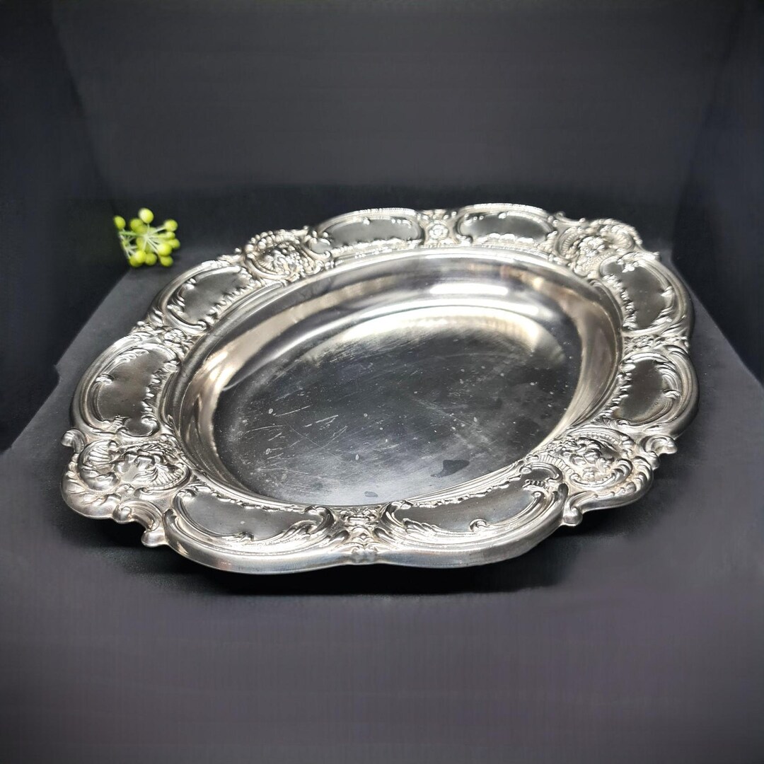 Silver Bowl, Ranleigh Vintage Oval Silver Plated Serving Bowl, Deserts ...