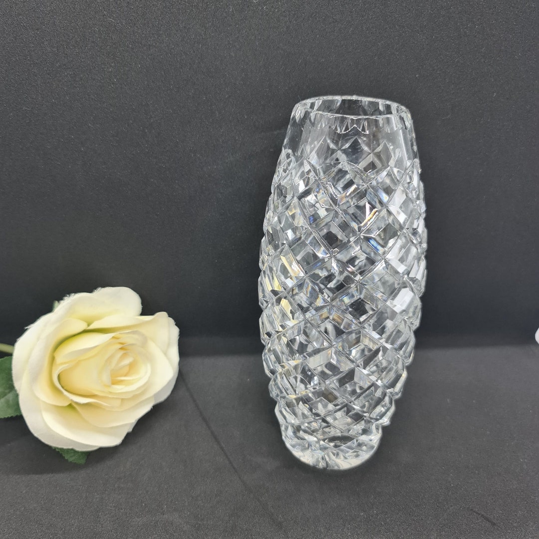 Crystal Vase Vintage Heavy Cut Crystal Glass Diamond Vase - Etsy