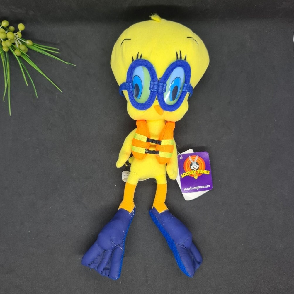 Looney Tunes Toy, Tweety Bird Scuba Diving Swimming Vintage Plush Small ...