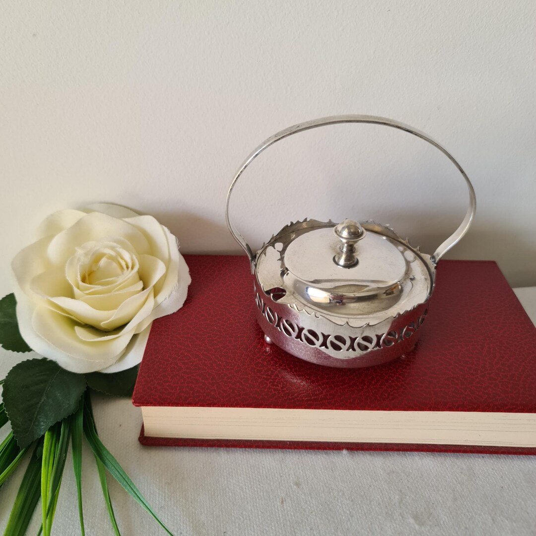 Silver Caviar Dish, Rare Vintage Lewbury Small Round Silver Plated ...