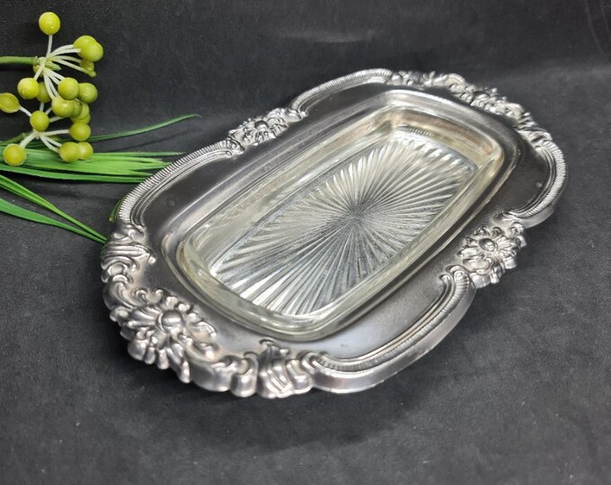 Silver Butter Dish, Mid Century Vintage Ranleigh Silver Plated Tray ...