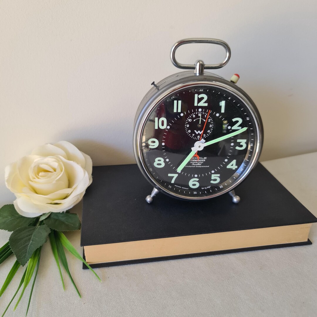 WEHRLE Clock, Rare Vintage Wehrle Commander Intermittent Jewelled Wind ...