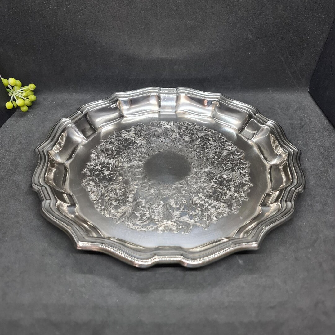 Silver Tray, Ranleigh Vintage Round Silver Plated Small Serving Tray ...