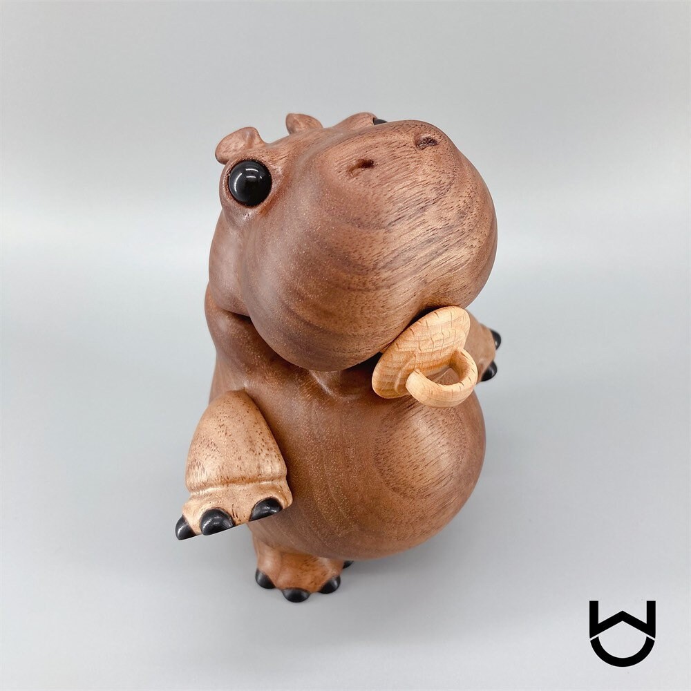 Wooden Hippo /handmade Gift /home Decoration /christmas - Etsy