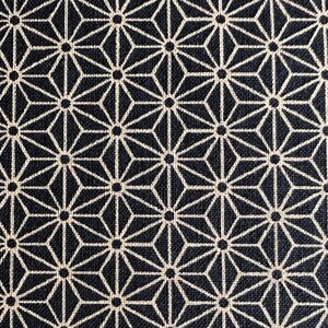 Imported Traditional Japanese Asanoha Hemp Star Design Fabric in Navy ...
