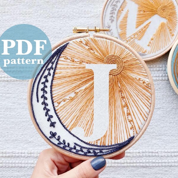 Letter J Embroidery - Etsy