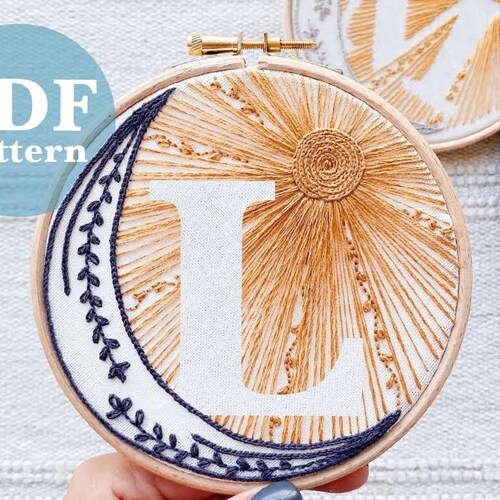 Floral Letter m Hand Embroidery Pattern / Digital | Etsy