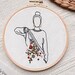 Floral Lady Hand Embroidery Hoop / Modern Hand Embroidery Wall - Etsy
