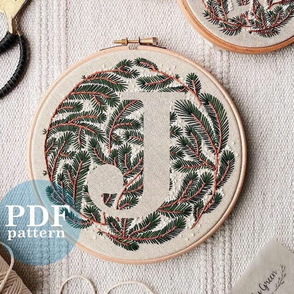 Letter J Embroidery - Etsy