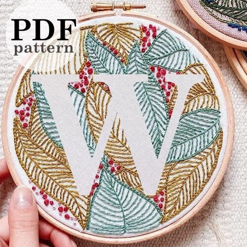 Floral Letter y Hand Embroidery Pattern / Digital - Etsy