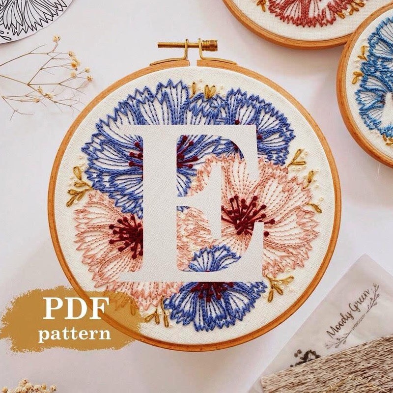 Initial Embroidery - Etsy