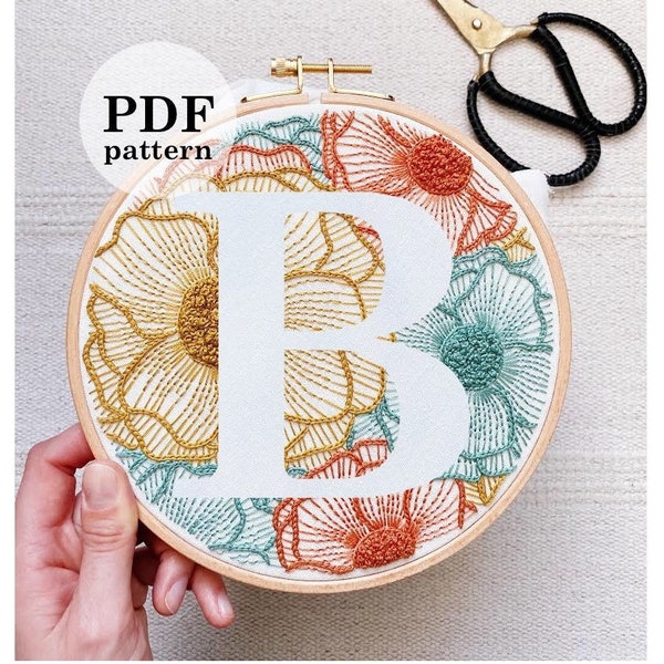 Letter B Embroidery - Etsy