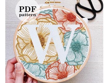 Letter W Hand Embroidery - Etsy