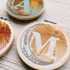 Celestial Design Letter "m" Hand Embroidery Pattern / Digital PDF ...