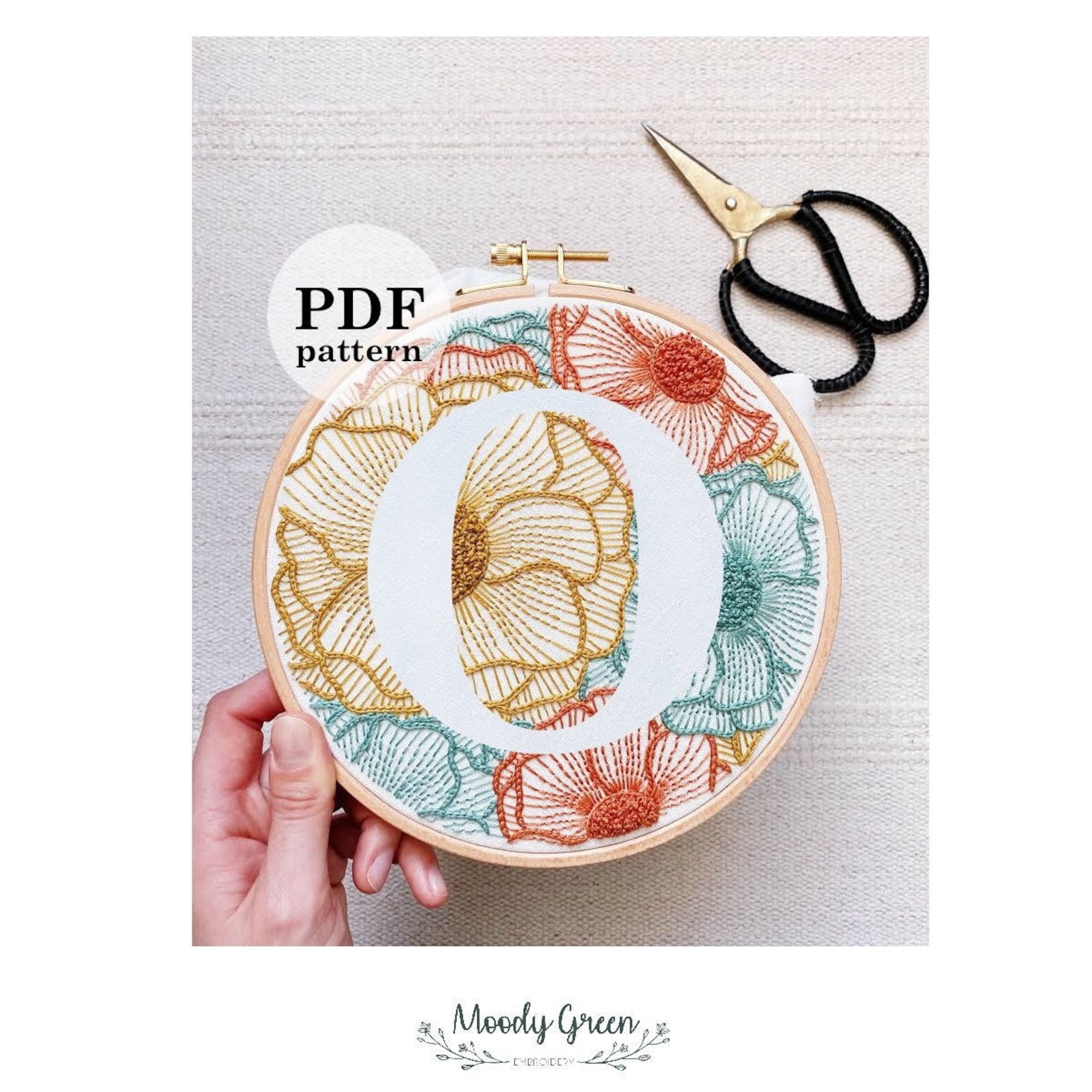Floral Letter o Hand Embroidery Pattern / Digital - Etsy
