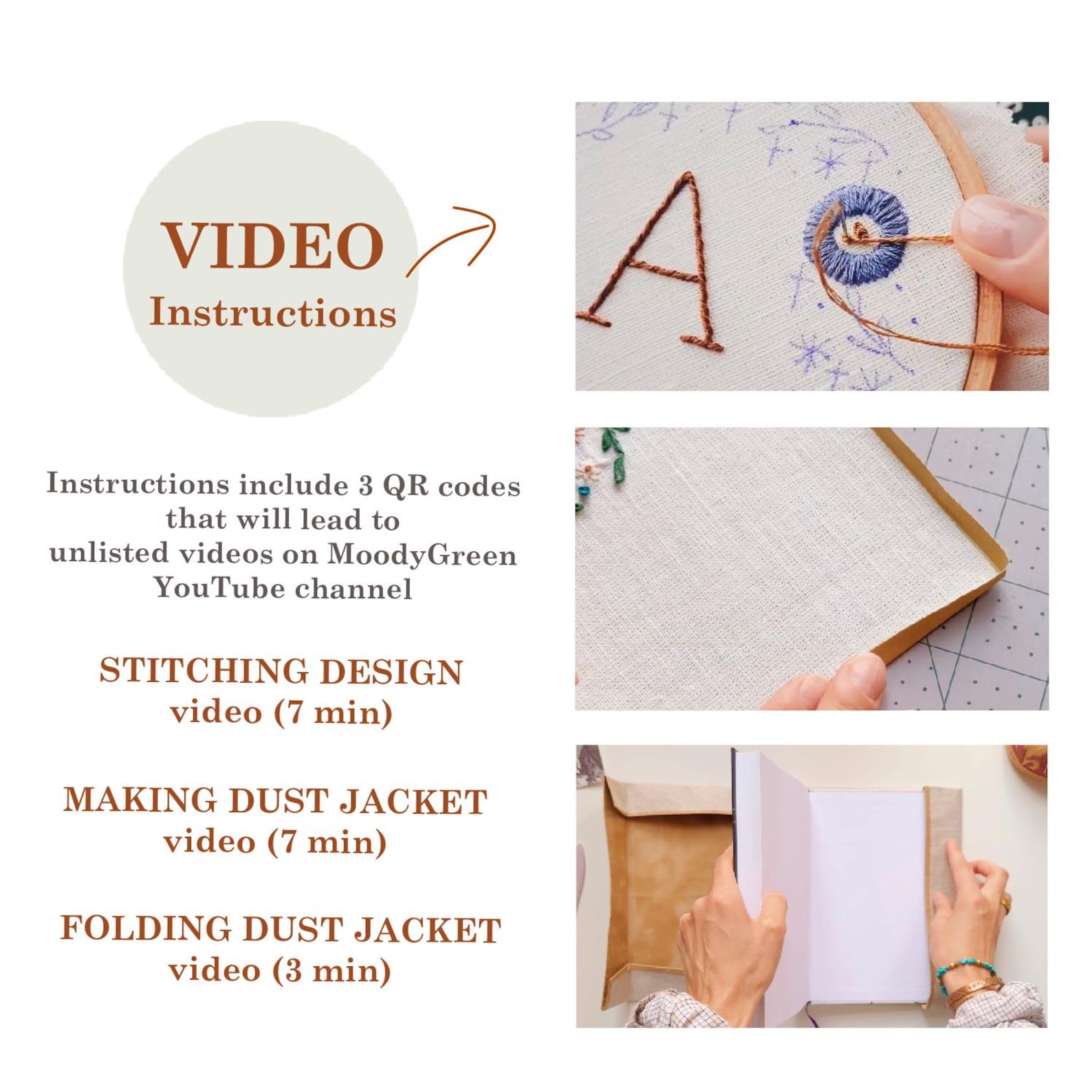 Personalized Foldable Book Cover : DIY Floral Hand Embroidery (PDF ...