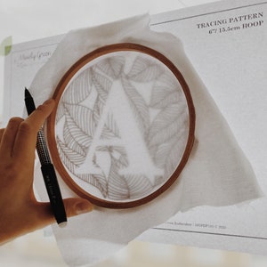 Botanical Letter m Hand Embroidery Pattern / - Etsy