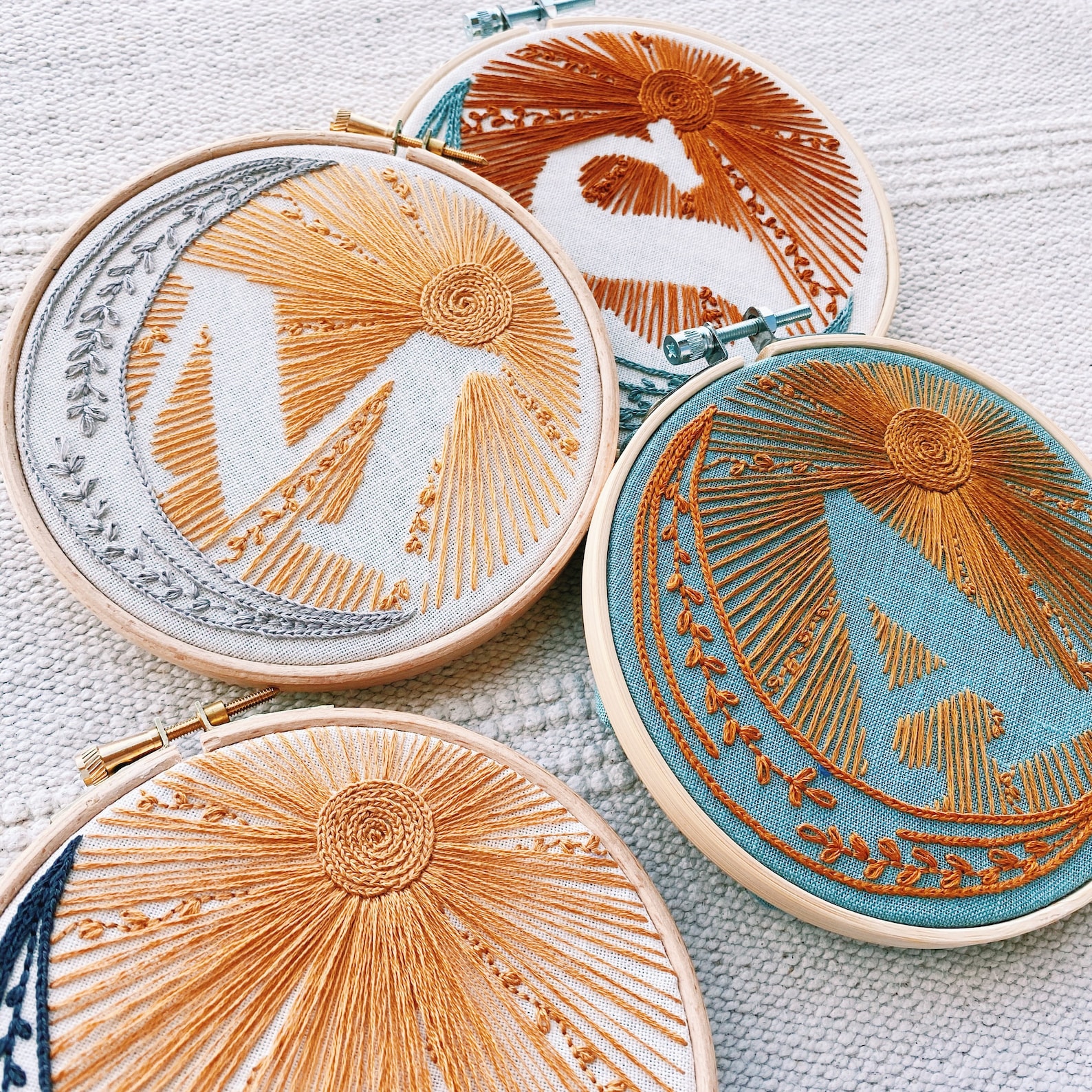 Celestial Embroidery Pattern: Sun & Moon DIY (digital PDF) - Etsy