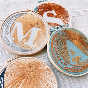 Celestial Design Letter "m" Hand Embroidery Pattern / Digital PDF ...