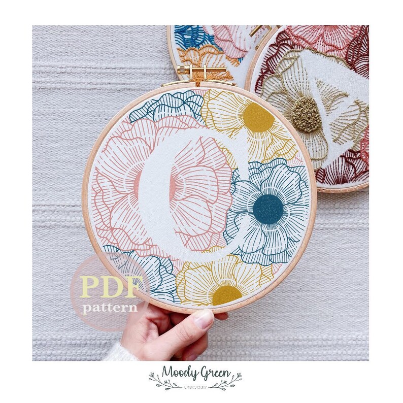 Floral Letter C Hand Embroidery Pattern: DIY Monogram (digital PDF) - Etsy