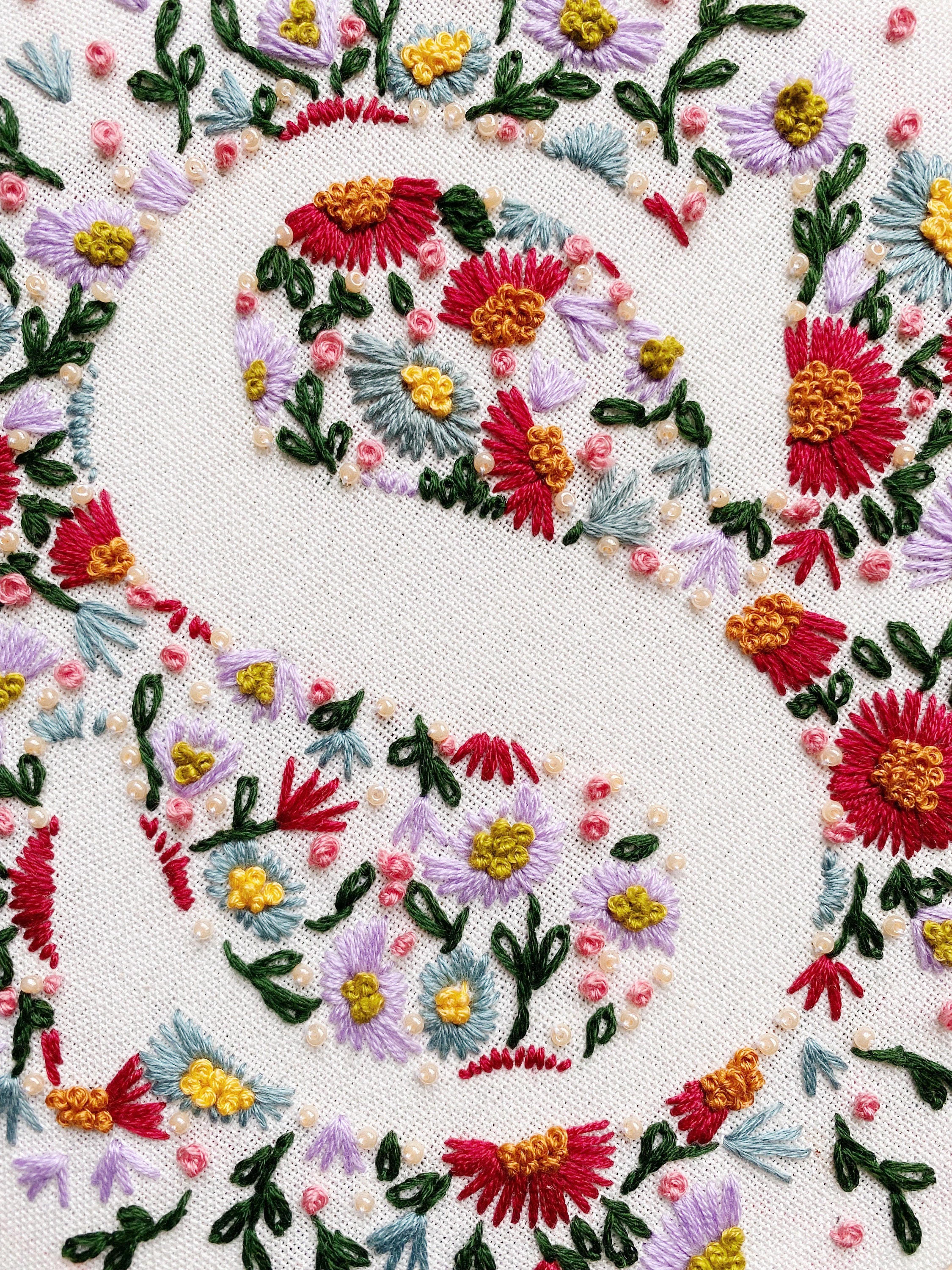 Tiny Flower Letter n Hand Embroidery Pattern / | Etsy