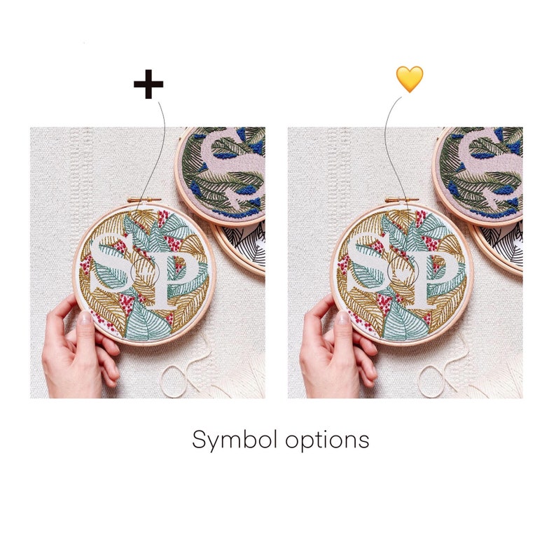 Personalized Botanical Initials PDF Hand Embroidery Pattern / - Etsy