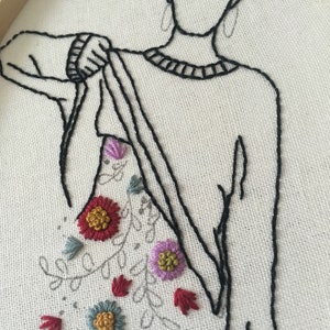 Floral Lady Hand Embroidery Pattern / Easy Digital PDF Download ...