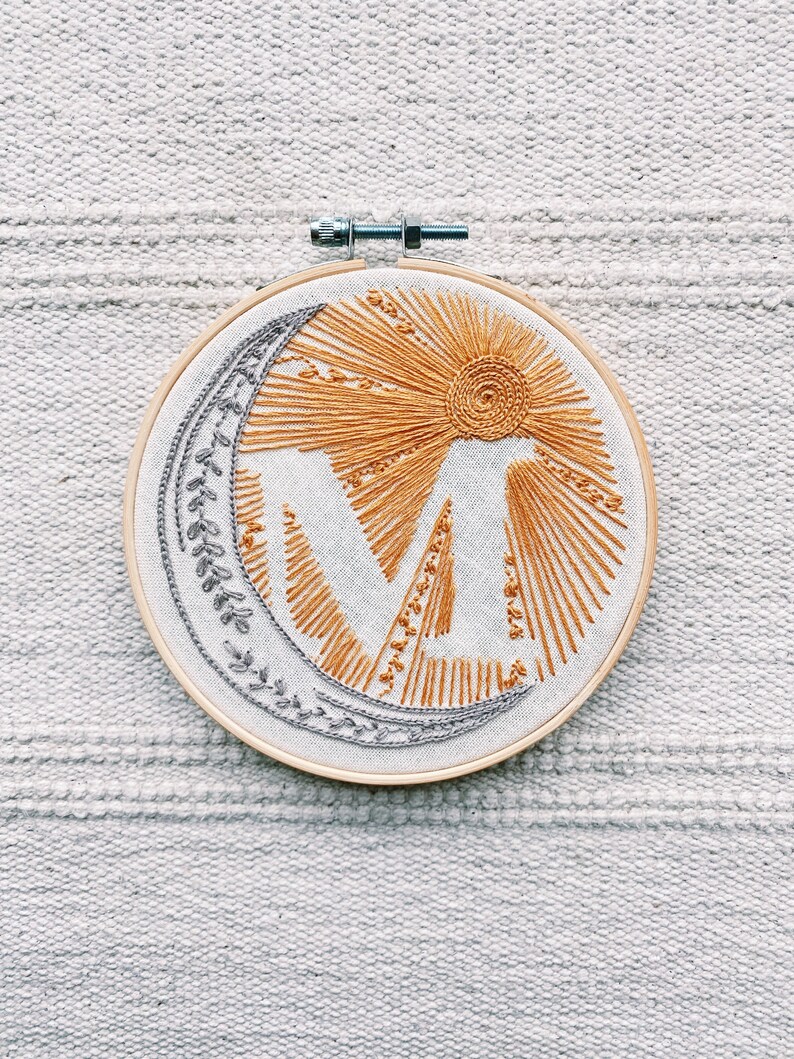 Celestial Design Letter k Hand Embroidery Pattern | Etsy