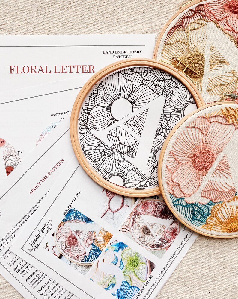 Floral Letter o Hand Embroidery Pattern / Digital - Etsy