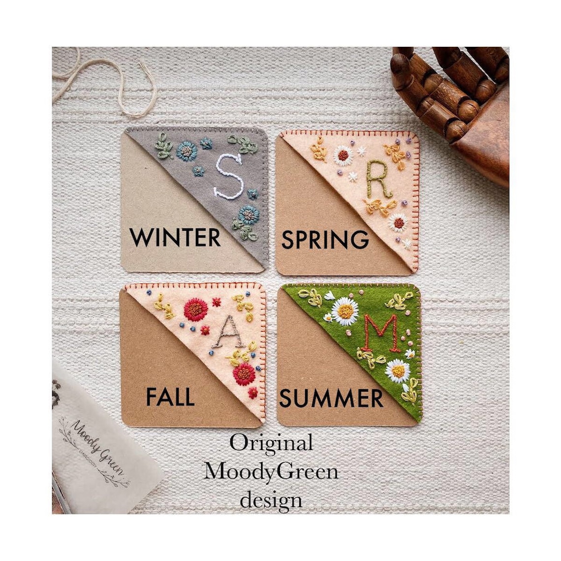 PDF Pattern for Personalized Hand Embroidered Corner Bookmark - Etsy