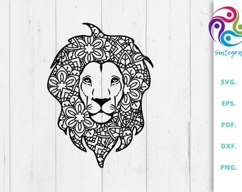 silhouette Zen doodle png dxf cut file flowers transparent vector ...