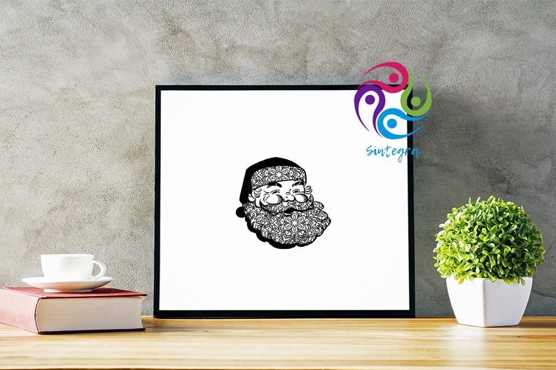 Zentangle Santa Claus Svg File Zentangle Santa Shirt Svg - Etsy