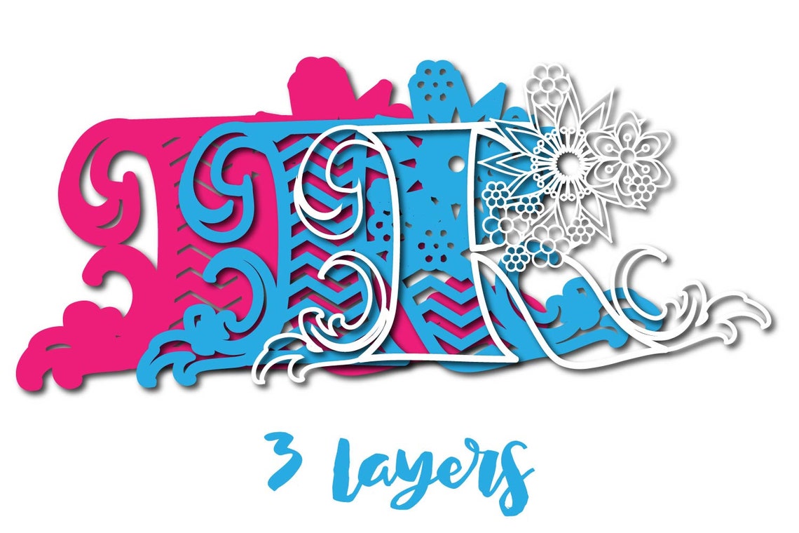 3D Multilayer Floral Chevron Letter R SVG Cut File Letter R - Etsy