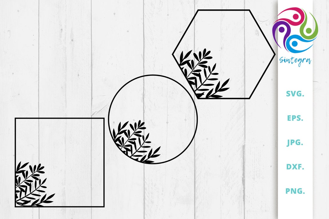 Leafy Frame Monogram Bundle Svg File Frame Svg Monogram Svg - Etsy